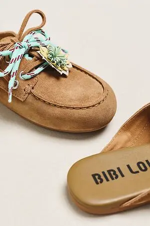 BIBI LOU Leather Mule Boat Shoes - Light Brown