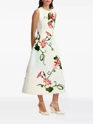 LEO LIN Cleo Floral Midi Dress - White