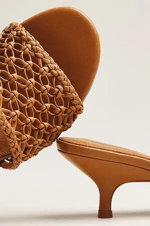 Lola Cruz Woven Heeled Mule Sandals - Cuero