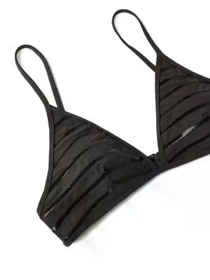 Brunello Cucinelli Striped Monili Bikini Top - Grey