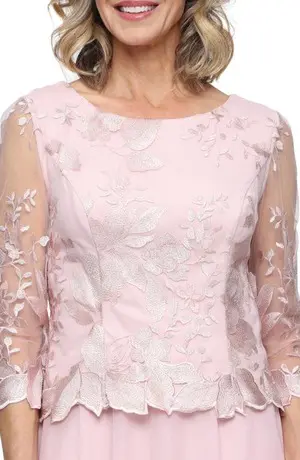Alex Evenings Embroidered Mock Two-piece Dress