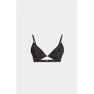 Brunello Cucinelli Striped Bikini Top - Lignite Grey