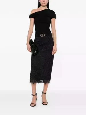 Simonette Ravizza Clivy Floral Lace Midi Skirt