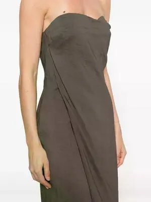 CORTANA Strapless Draped Maxi Dress - Grey