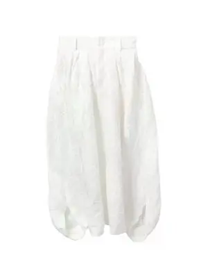 Comme Des Garçons Floral-embroidered Cropped Trousers - White