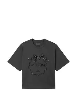 MUSIUM DIV. Bow-graphic T-shirt - Grey
