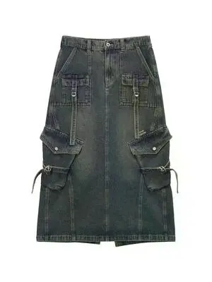 MUSIUM DIV. Cargo-pocket Midi Skirt - Blue