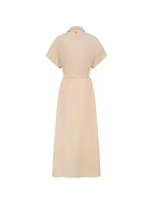 DONDUP Belted Gabardine Maxi Dress