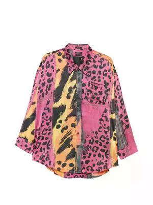 R13 Animal-print Panelled Shirt - Pink