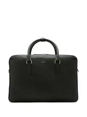 Smythson Grained Leather Travel Bag - Black