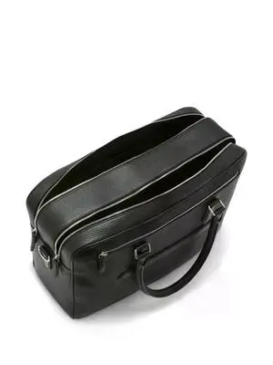 Smythson Grained Leather Travel Bag - Black