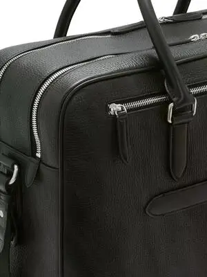 Smythson Grained Leather Travel Bag - Black