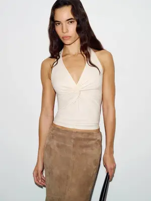 REFORMATION Sydney Knit Top - Ivory