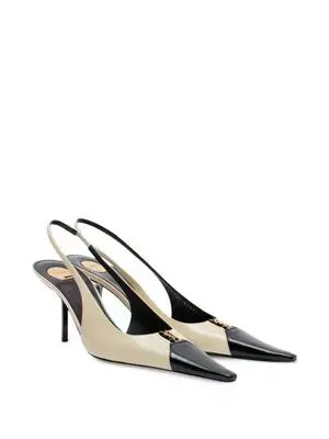 Saint Laurent Babylone Breteuil Pointed-toe Pumps - Neutrals