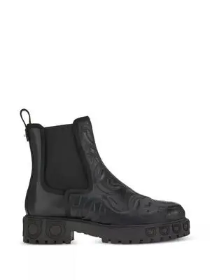 FERRAGAMO Varsi Embossed Leather Boots
