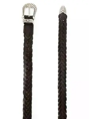 ALBERTO LUTI Braided Leather Belt - Brown