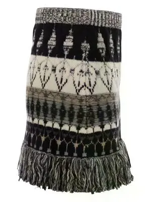 VANISE Striped Jacquard Knitted Skirt