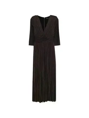 Liu Jo V-neck Pleated Midi Dress