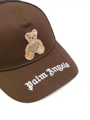 Palm Angels Teddy-embroidered Trucker Cap - Brown