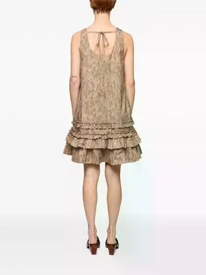 GANNI Tiered Ruffled Mini Dress
