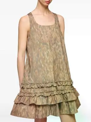 GANNI Tiered Ruffled Mini Dress