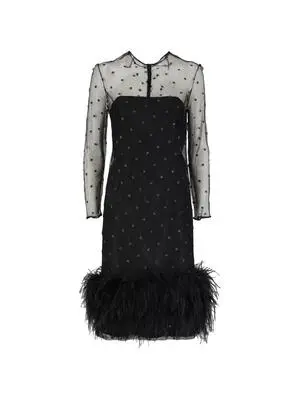 Vintage Polka Dot Feather Dress