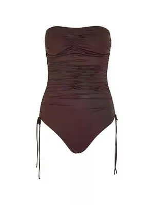 Melissa Odabash Sydney Ruched Swimsuit Brown