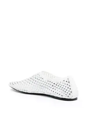 STRATEGIA SHOES Embellished Ballet Flats - White