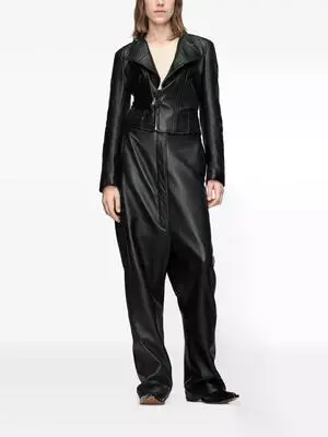 MAISON MARGIELA Folded Collar Leather Jacket