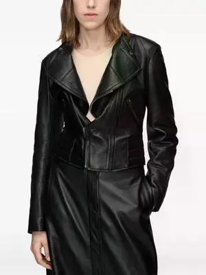 MAISON MARGIELA Folded Collar Leather Jacket