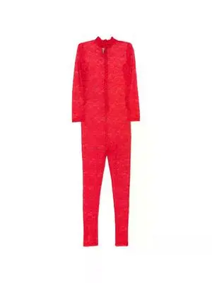Alchemy Fashions Lace Long-sleeved Jumpsuit - Red