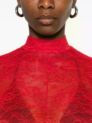 Alchemy Fashions Lace Long-sleeved Jumpsuit - Red