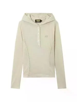 MINI CREAM Buttoned Hoodie