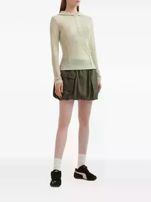 MINI CREAM Buttoned Hoodie