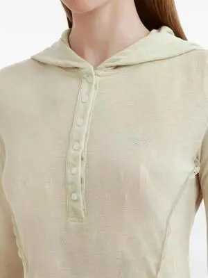 MINI CREAM Buttoned Hoodie