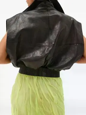 Versace Leather Sleeveless Blouson Jacket