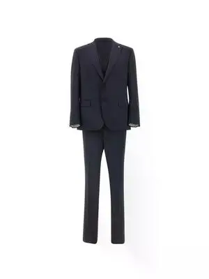 MANUEL RITZ Pin Flap Pockets Suit - Blue