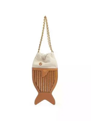 LANCEL Fish Woven Clutch
