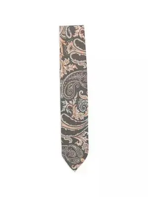 LARDINI Paisley Neck Tie - Grey