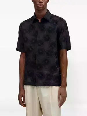 Nn07 Striped Floral Short Sleeve Shirt