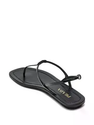 Prada Logo-plaque Sandals - Black