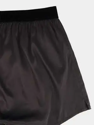 TOM FORD Silk Satin Logo Boxers - Black