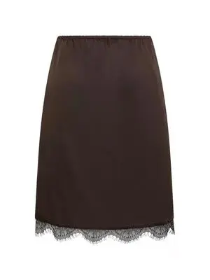 ST. AGNI Lace Trim Skirt - Brown