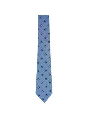 Zegna Geometric-print Tie - Blue
