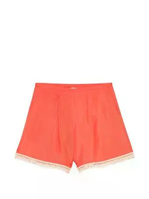 FORTE_FORTE Lace Trim Shorts - Red
