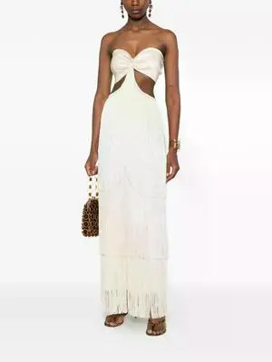 BLESS Fringed Maxi Dress - Neutrals