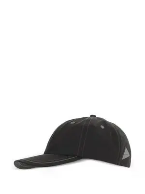 AND WANDER Topstitch-detail Cap - Black