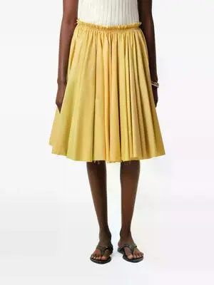AMI Paris Cotton Midi Corolla Skirt - Neutrals