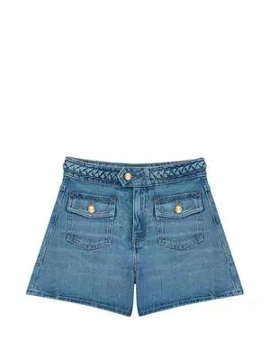 Maje Braided Trim Pocket Denim Shorts