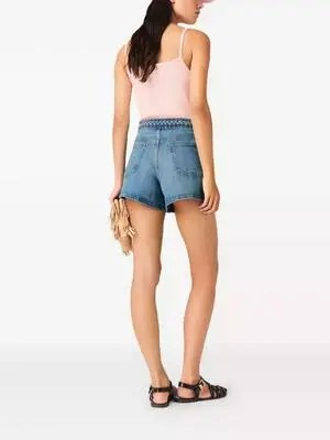 Maje Braided Trim Pocket Denim Shorts